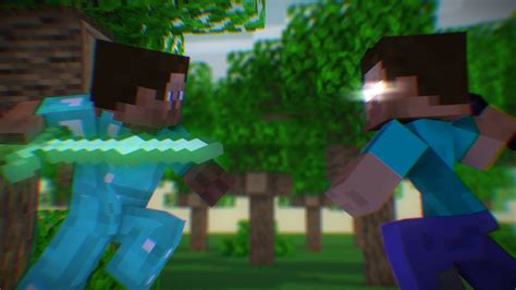 Steve VS Herobrine Minecraft Fight Animation YouTube