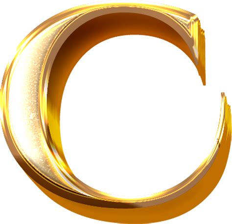 3D Gold Effect Letter C 21054620 PNG