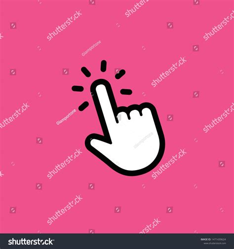 Hand Click Linear Icon Finger Cursor Stock Vector Royalty Free