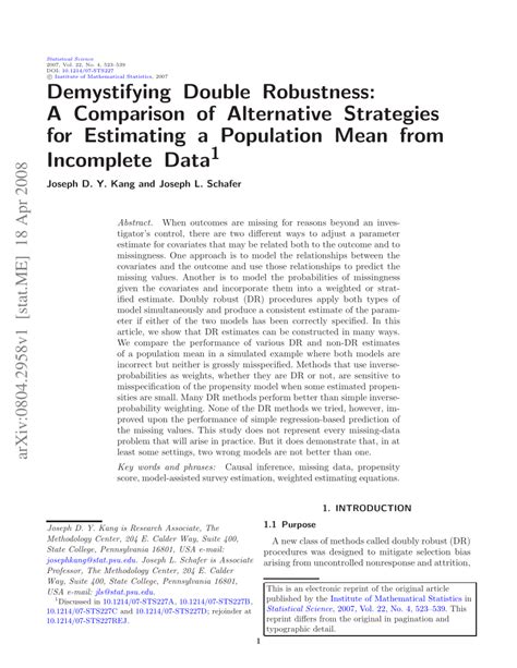 pdf demystifying double robustness a comparison of alternative strategies for estimating a