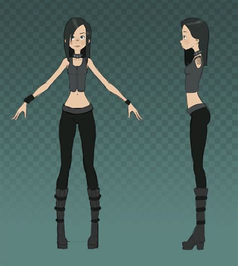 Blueprint Character Model Sheet Girl Model T Pose