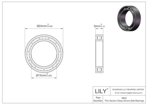 6802Z Single Row Radial Ball Bearings NTN LILY Bearing