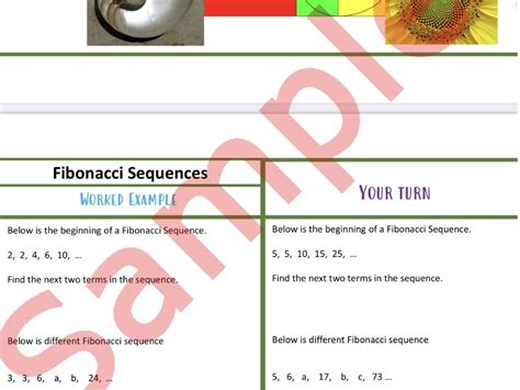 fibonacci sequences teaching resources