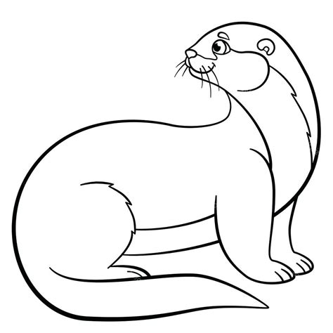 Otter Line Drawing At PaintingValley Explore Collection Of Otter