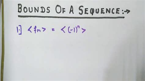 bounded sequence definition examples sequence youtube