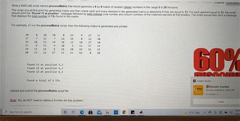 solved points write a matlab script named process matrix