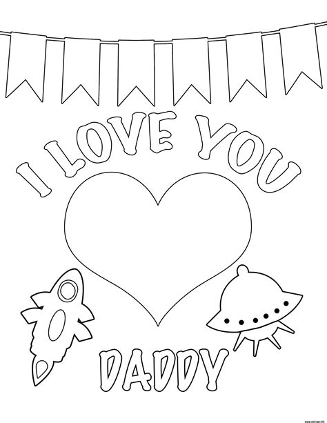 Coloriage Je Taime Papa Love You Daddy Dessin St valentin à imprimer