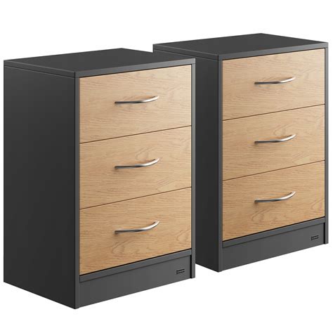 2x Szafka Nocna Komoda Stolik Nocny Z Szufladami 54x39x28cm Drewno