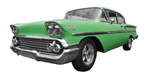Green Retro Car PNG All
