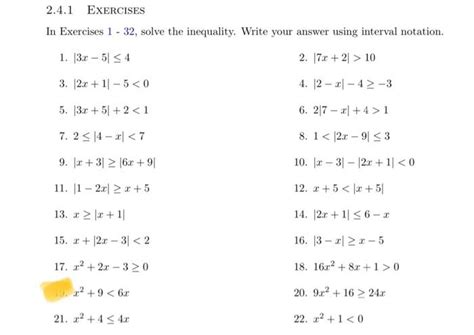 solved in exercises 1 32 solve the inequality write your