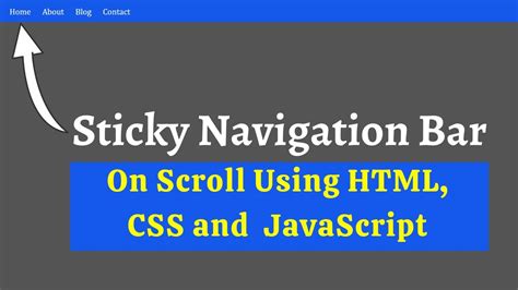 Sticky Navigation Bar Using Html Css And Js Sticky Navbar On Scroll