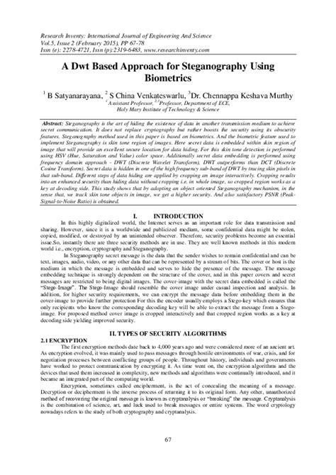 pdf a dwt based approach for steganography using biometrics dr china v e n k a t e s w a r l