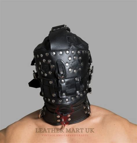 Ultimate Bondage Leather Bdsm Hood Sensory Deprivation Etsy