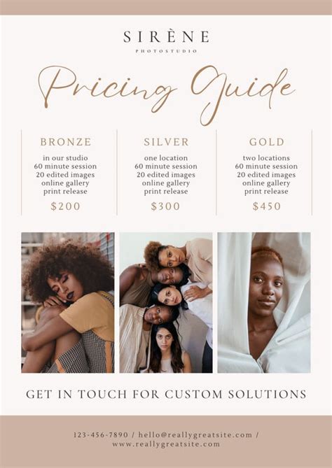 Photography Price List Template