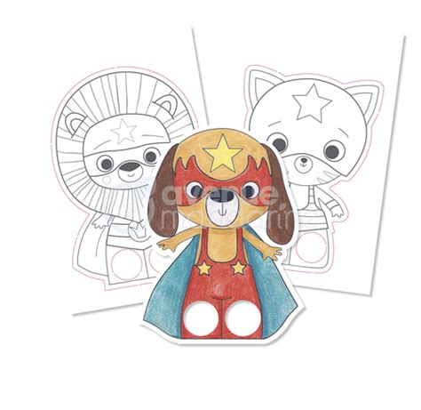 Cuaderno para Colorear Graffy Puppet Animales Superhéroes Avenue