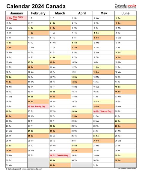 Printable Calendar Canada With Holidays