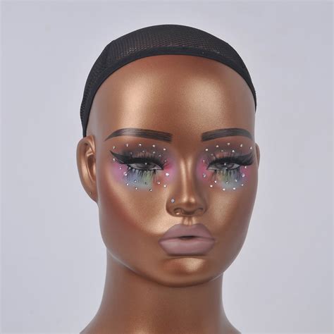 Black Realistic Mannequin Female With Shoulder Mannequin Head