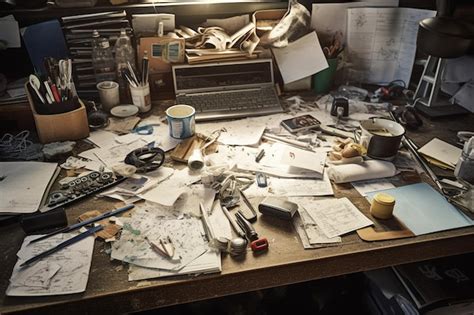 Premium Photo Still Life Of Messy Office Desk