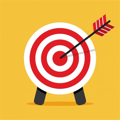 Premium Vector Target Icon Arrow Hitting A Target Business Concept
