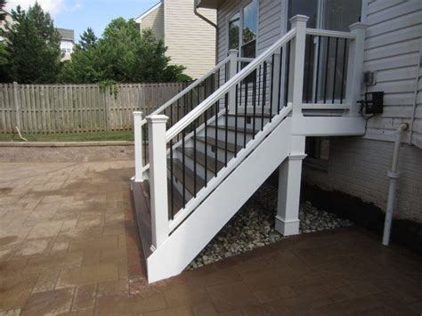 Techo Bloc Patio With Fire Pit And Custom Trex Landing And Stairs