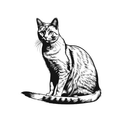 Esbozo vectorial de gato dibujado a mano en una ilustración de estilo