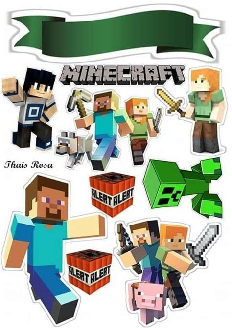 Minecraft Party Free Printable Cake Toppers Oh My Fiesta For Geeks