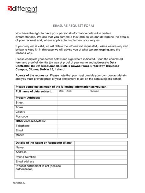 Fillable Online Data Protection Rights For Data Subjects GOV