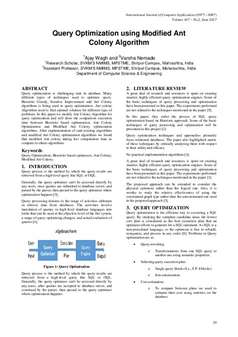 pdf query optimization using modified ant colony algorithm varsha nemade
