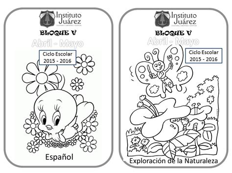 Instituto Juárez 1 Primaria Portadas de español 5to bimestre