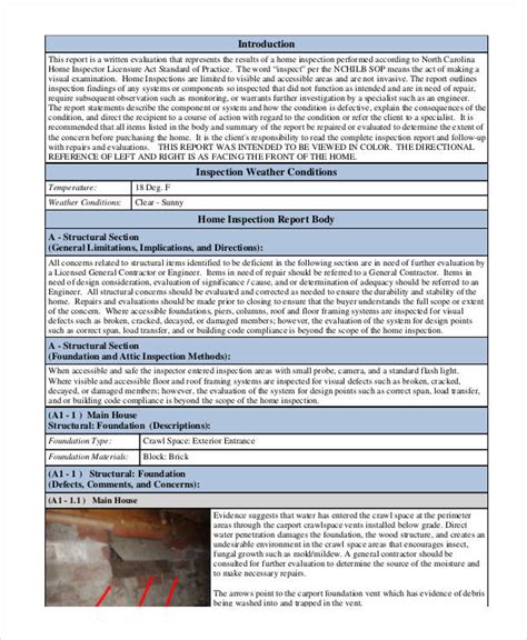 Inspection Report Examples Word Pages Google Docs How To