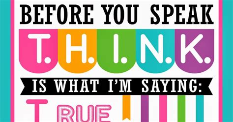 Honeybops Before You Speak T H I N K Free Printable X Signs