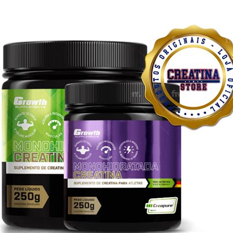 Creatina Growth Monohidratada Creapure ORIGINAL 250g 100g ROXA E