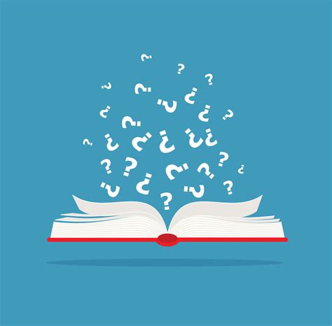 Open Black Book With Black Question Marks Flying Out Isolated On White