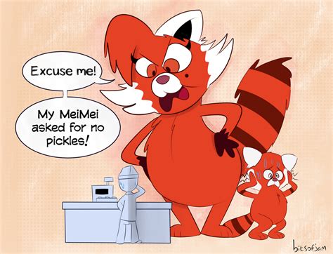 274548 Safe Artistbitsofjam Mei Lee Turning Red Ming Lee Turning Red Human Mammal