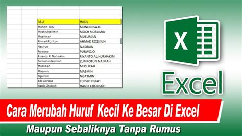 Cara Mengubah Huruf Kecil Ke Huruf Kapital Di Excel Tanpa Rumus Youtube