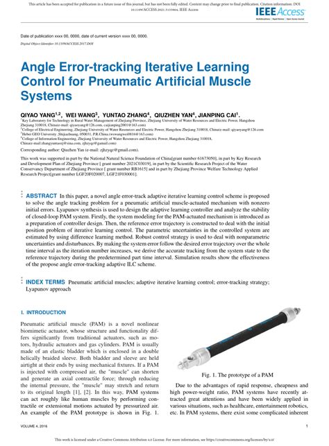 pdf angle error tracking iterative learning control for pneumatic artificial muscle system