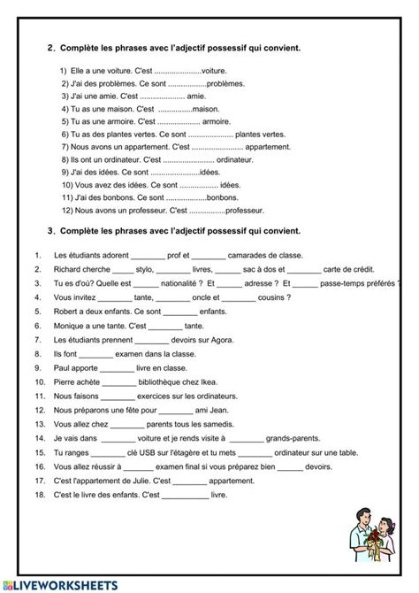 Ejercicio De Les Adjectifs Possessifs French Lessons For Beginners