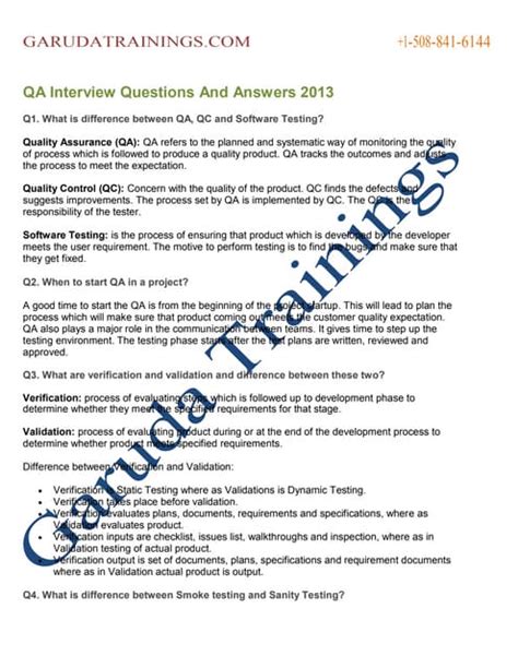 qa interview questions and answers pdf