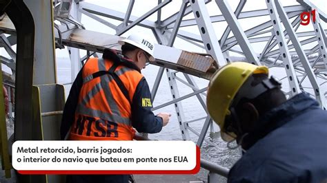 Metal retorcido destroços e barris jogados imagens revelam interior