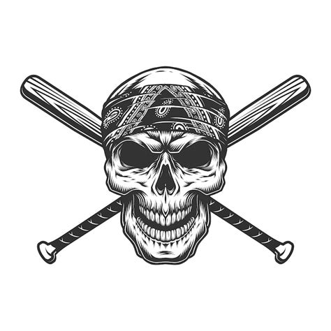 Clipart Flaming Baseball Skull Biting Bats Royalty Free Vector Clip