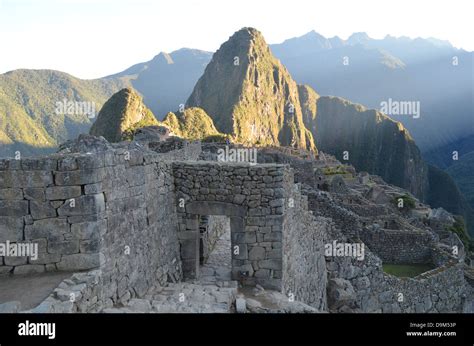 Sunrise At Machu Picchu Peru Stock Photo Alamy