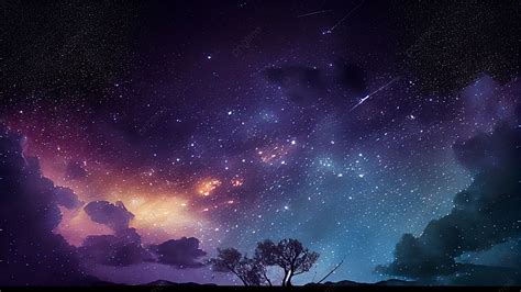 カラフルで美しい星空の背景イラスト 星空 スターフィールド 眩しい背景壁紙画像素材無料ダウンロード Pngtree