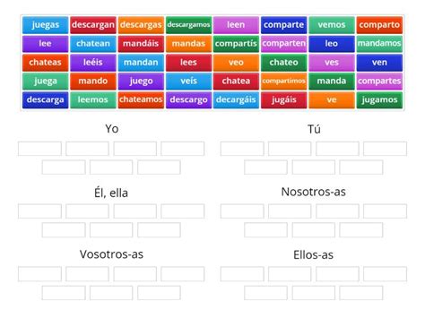 El Presente Verbos Regulares Ar Er Ir Group Sort