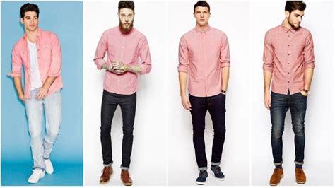 How To Wear A Pink Shirt Oufit Ideas For Men Shirt Outfit Men Peach
