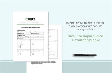 IT Security Training Feedback Form Template In Word PDF Google Docs