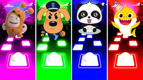 Oddbods Bubbles VS Sheriff Labrador VS Baby Bus VS Baby Shark Tiles