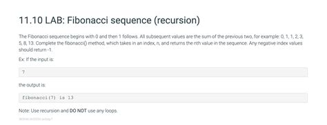 [solved] java 11 10 lab fibonacci sequence recursio