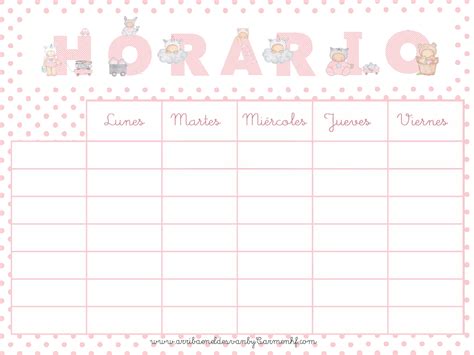 Horarios Para Imprimir Gratis