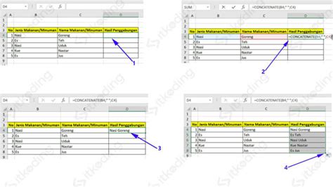 Fungsi Concatenate Pada Excel Cara Contoh Rumus Concatenate Excel