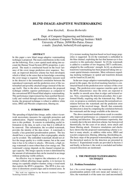 pdf blind image adaptive watermarking